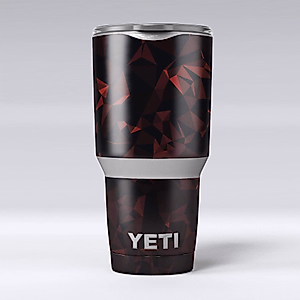 Design Skinz Dark Red Geometric V2 - Skin Decal Vinyl Wrap Kit Compatible with The Yeti Rambler Cooler Tumbler Cups