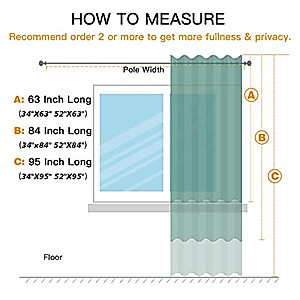 Tony's collection White Sheer Curtains 63 Inch, Rod Pocket Voile Drapes for Living Room, Bedroom, Window Treatments Curtain Panels for Yard, Patio, Villa, Parlor(34x63 Inch, White,2 Panels)