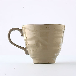 Japanese Mino Yaki(Ware) Ceramic Coffee Mugs Set of 2, Japanese Poem Owl Design, Gray 8.8 fl oz, Handmade Tea Cups, for Tea Ceremony, Green Tea, Matcha Tea, Japanese Cute Gifts