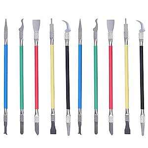 wendeekun 2Set CPU Glue Remover Knife, 5 in 1 IC Chip Repair Thin Blade CPU NAND Remover BGA Maintenance Knife Glue Remover for Cell Phone, LCD, Tablet and More (5 in 1)