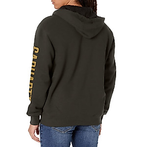 Carhartt Men's Rain Defender Original Fit Fleece Lined Logo Graphic Sweatshirt, Peat, Medium