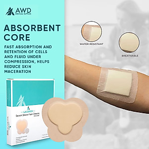Silicone Foam Dressing for High Exudate Wounds (Sacrum 7"x6.8")
