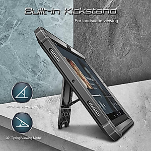 Fintie Shockproof Case for Samsung Galaxy Tab A8 10.5 Inch 2022 Model (SM-X200/X205/X207), Tuatara Rugged Unibody Hybrid Full Protective Bumper Kickstand Cover w/Built-in Screen Protector, Black