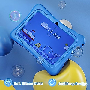 Zyyini 7 Inch Kids Tablet for Android 11, 2GB RAM 32GB ROM, WiFi, Bluetooth, Dual Camera Portable Tablets, Tablets with Tablets Case, for Learning, Entertainment (US Plug)