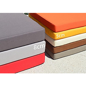 SK Studio Outdoor Chair Cushions for Patio Furniture, Set of 2 Waterproof Square Corner Memory Foam Patio Chair Cushion with Adjustable Ties Outdoor Seat Cushions, Black, 18"x18"x2"