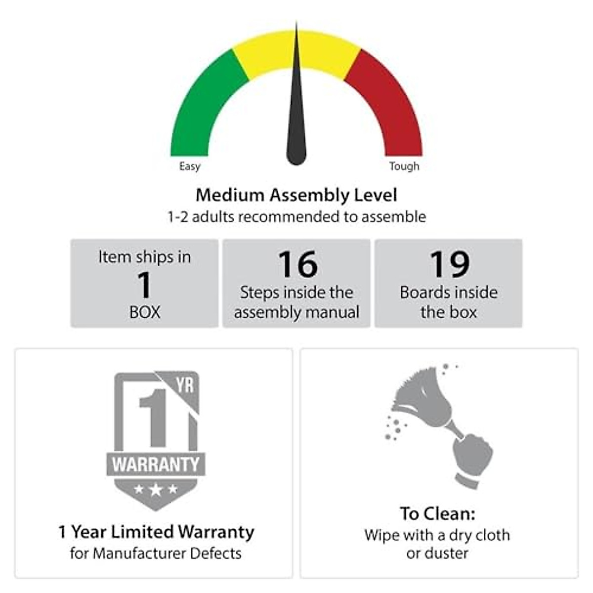 Ameriwood Home Camley Modern 2-Drawer Desk with Fluted Glass Top, Gray Oak
