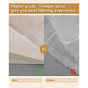 Grade 100 Hemmed Cheesecloth, 10 Pieces 100% Unbleached Cotton 20 x 20 Inches Cheese Cloths, Perfect for Straining, Filtering, Canning, Crafting, Covering and Polishing