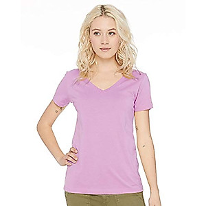 Vintage Ford Mustang Silver Honeycomb Grill Distressed Cars and Trucks Womens Junior Fit V-Neck Tee, Purple Rush, Medium