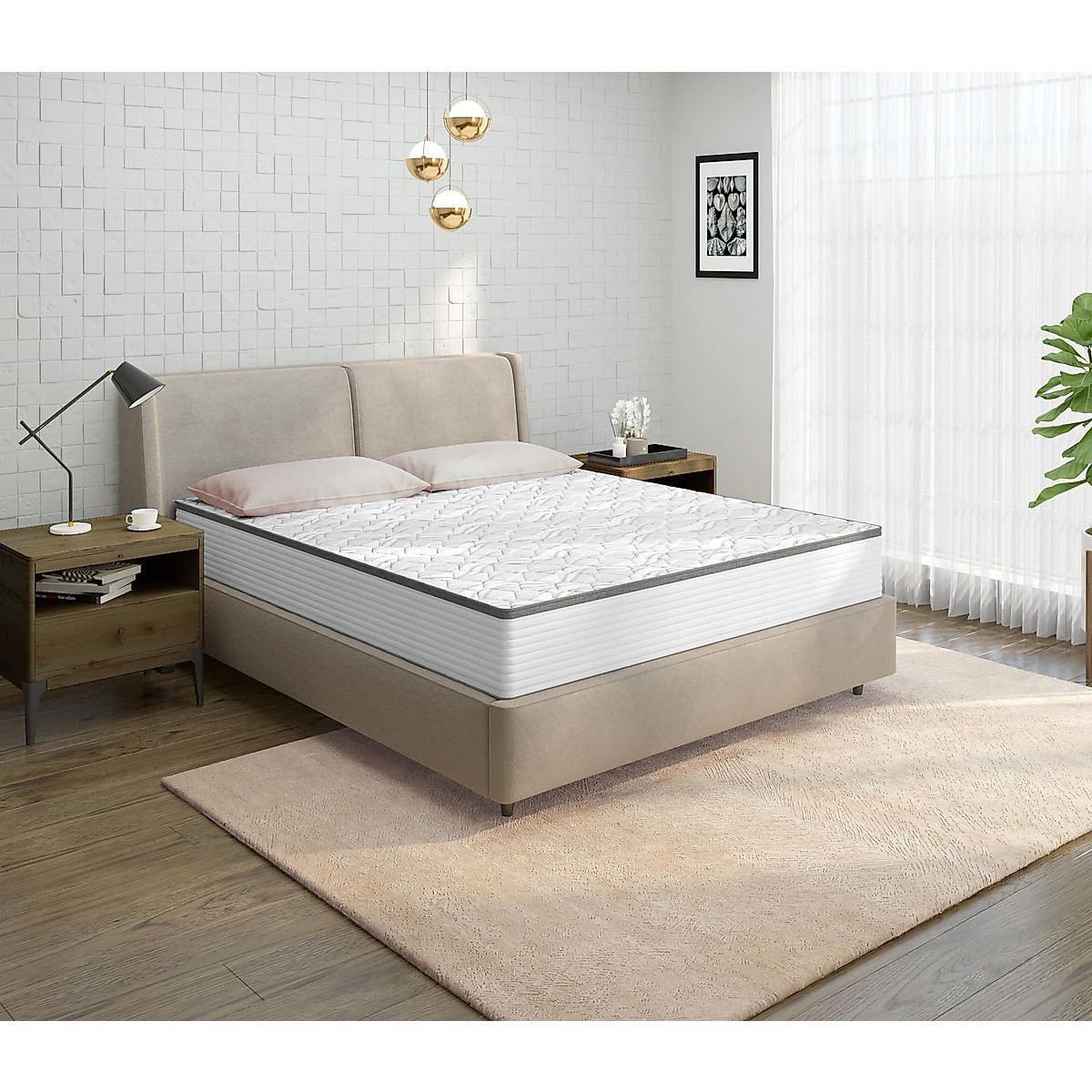 AMBEE21 Queen Size Memory Foam Mattress for Comfortable Sleep | Medium-Firm Comfort Level | Quilting Support, and Pressure Relief | 10 Inches Thickness Include 6 Layers with Spring