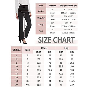 Tapata Women's 32'' High Waist Stretchy Bootcut Dress Pants Tall, Petite, Regular for Office Business Casual Black,S