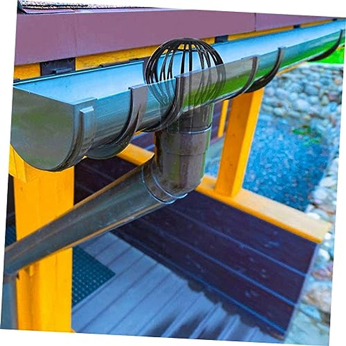 DOITOOL 4 Pcs Eaves Filter Cover Drainage Ditch Strainer Cover Gutter Downspout Strainer Expandable Downspout Expanding Water Hose Round Balloons Plastic Strainer Roof Gutter Filter Pp