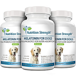 Nutrition Strength Melatonin for Dogs, 120 Chewable Tablets