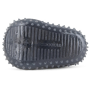 Baby Boys Slippers - Baby First Walking Non Skid Slipper Socks - Premium & Comfortable Toddler House Slippers, Kids Essentials - Black - 12 Months Infant