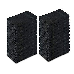 ARC HOME Hand Towels Black 24 Pack 15 x 25 Inches, Salon Towels for Hair Stylist, Ring Spun Hand Towels with Maximum Softness & Absorbency, 100% Cotton Hand Towel | Spa Towels | Facial Towels Bulk