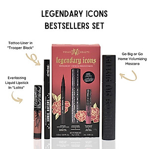 Kat Von D Legendary Icons Set Includes Full Size Mascara + Full Size Tattoo Liner + Lolita Liquid Lipstick Mini