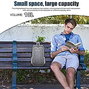 ZOMAKE 10L Ultra Lightweight Backpack:10L Hiking Backpacks - Small Light Weight Back Pack Outdoor Hiking Day Pack for Women Men (Grey)