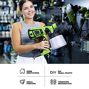 VITUU Paint Sprayer, 850W 1400ml HVLP Spray Paint Gun, 4 Copper Nozzles & 3 Spray Patterns Easy to Clean for Furniture, Cabinets, Fence, Walls, Door, Garden Chairs DIY Works etc