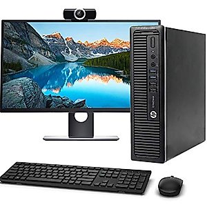 HP 800 G1 USFF Computer Desktop PC, Intel Core i5 3.2GHz Processor, 8GB Ram, 250GB Hard Drive, WiFi | Bluetooth, 1080p Webcam, Wireless Keyboard & Mouse, 19 Inch Monitor, Windows 10 (Renewed)