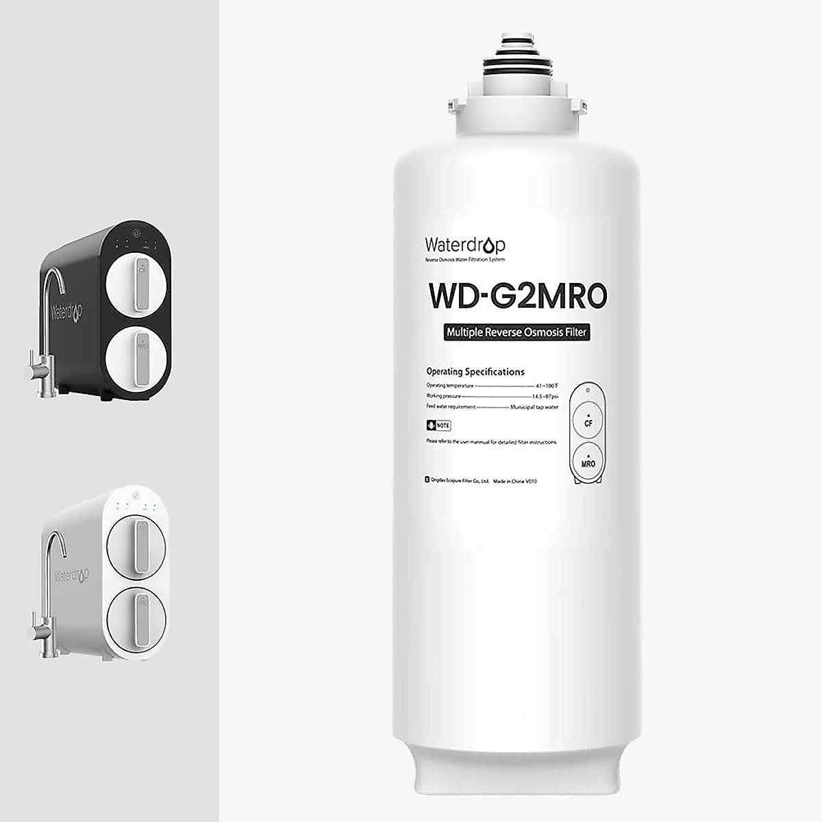 Waterdrop WD-G2MRO Filter, Replacement for WD-G2-W, WD-G2-B Reverse Osmosis System, 2-year Lifetime, Reduce PFAS