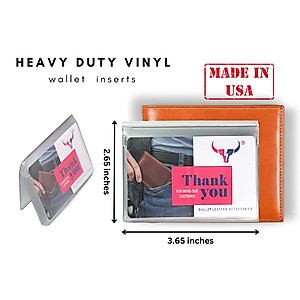 Set of 2 Heavy Duty Vinyl 6 Pages Insert for Bifold or Trifolds Wallet MADE IN USA