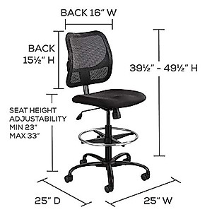 Safco 3397BV Chair, Extended Height, Black Vinyl