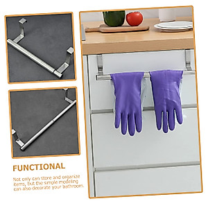 LIFKOME 3pcs Telescopic Towel Rack Cabinet Door Towel Holder Kitchen Towel Hook Kitchen Towel Shelf Versatile Towel Holder Hanging on Cabinet Bar Rack Metal Stainless Steel No Punching