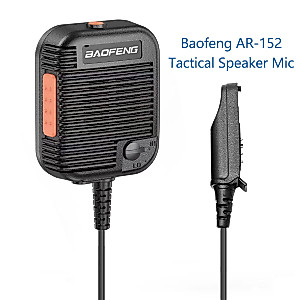 BAOFENG Ham Radio Tactical Speaker Microphone Handheld Remote Dual PTT Volume Adjustable Shoulder Mic UV-9R Plus UV-9R PRO GMRS-9R UV-9G GT-3WP BF-9700 Waterproof Two Way Radio