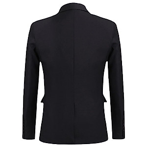 Men's Casual Slim Fit Suit Blazer Lightweight One Button Solid Business Jacket Skinny Daily Formal Sport Coat (Black,3X-Large)