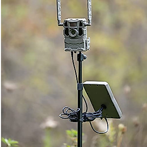 TACTACAM Reveal Adjustable Camera Stake with Solar Panel Mount - Fits All Trail Cameras and Cellular Cameras with 1/4" 20 mounts