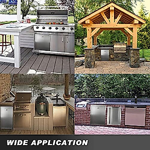 RYFT 19.7W x 26.5H Inch Outdoor Kitchen Trash Drawer with 11.8 Inch Trash Bag Ring,Stainless Steel Outdoor Kitchen Drawers for Outdoor Kitchen,BBQ Island