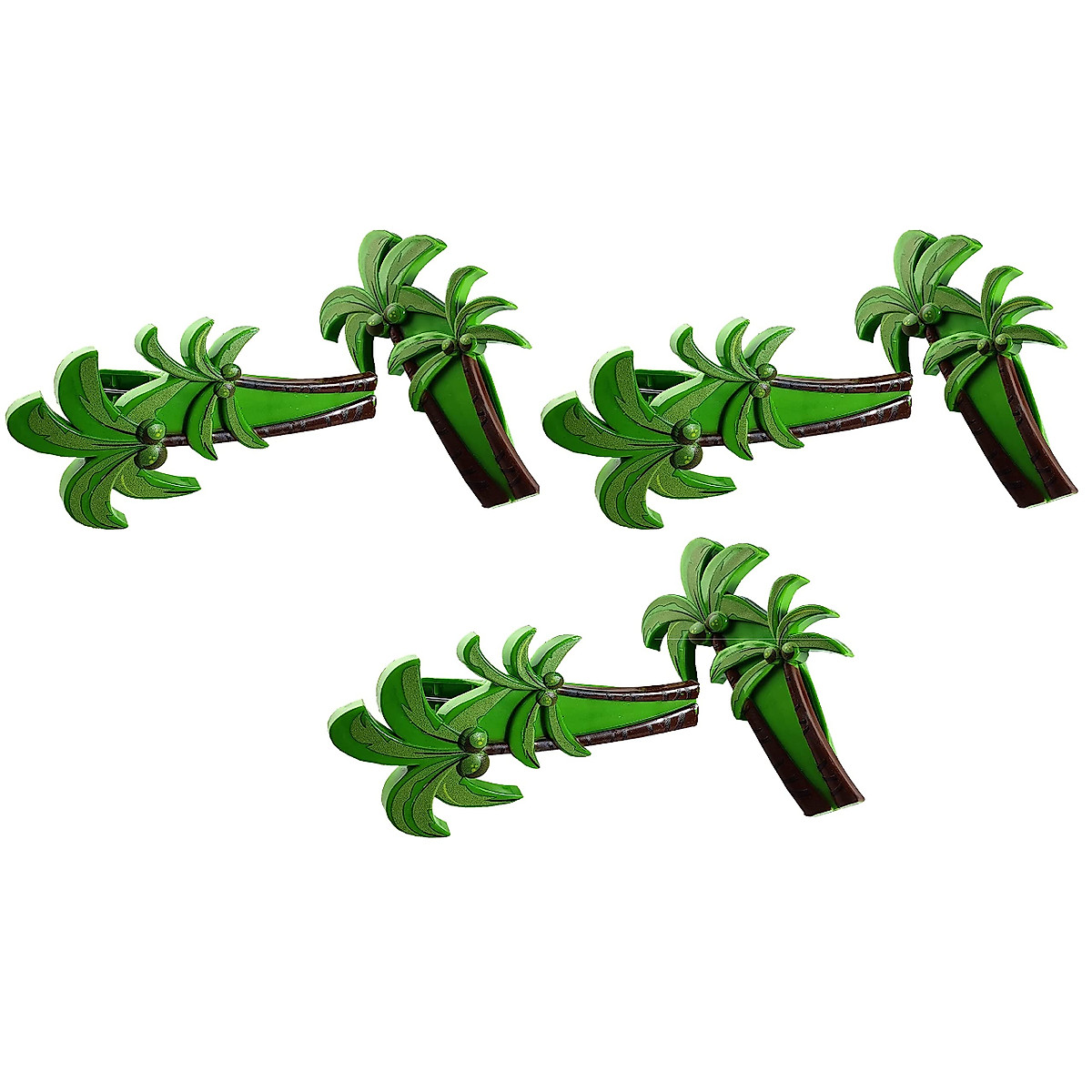 3 Pairs (6 Ct) Coconut Tree Style Beach Towel Clips Jumbo Size for Beach Chair, Cruise Beach Patio, Pool Accessories for Chairs, Household Clip, Baby Stroller by C&H Solutions