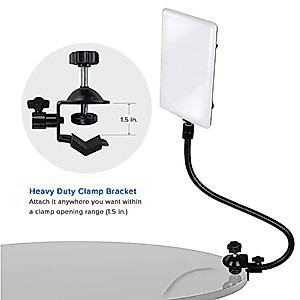 LimoStudio [2 Pack] LED Light Panel with Gooseneck Extension Adapter, Mini Table Top Light Stand, and Mounting Clamp, Photo Video Lighting Kit, Photo Studio, AGG2205