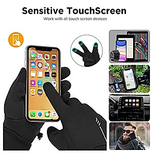 MixcMax Winter Gloves for Men Women - Thermal Running Gloves with Fleece Lining for Cold Weather, Windproof Touchscreen lightweight Warm Gloves for Snow Cycling Driving Walking