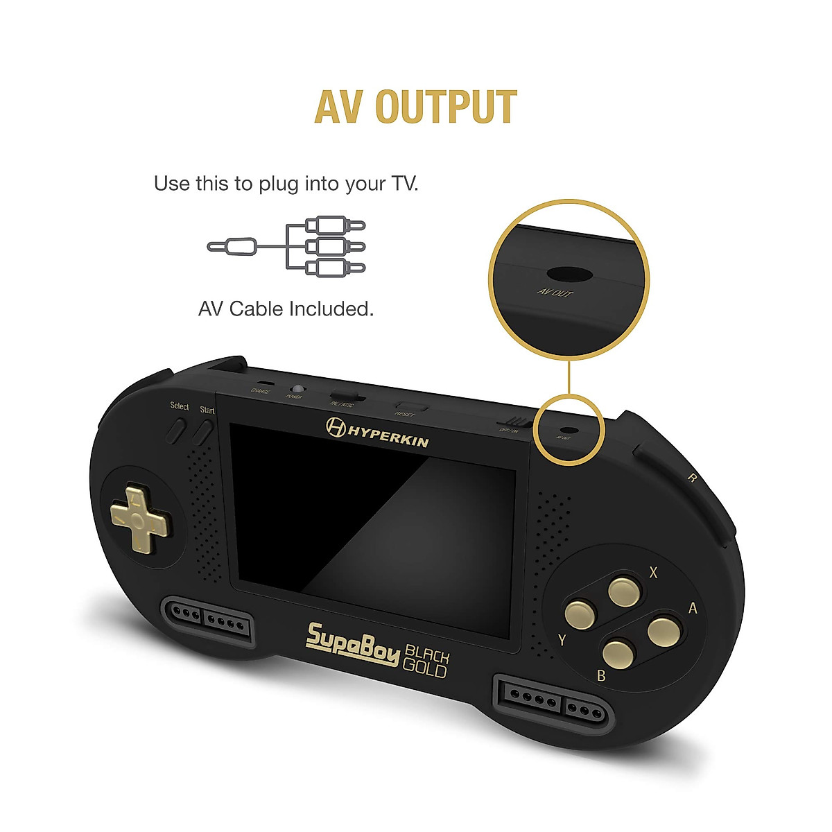 Hyperkin SupaBoy Blackgold Portable Pocket Console for Super NES/Super Famicom - Super NES
