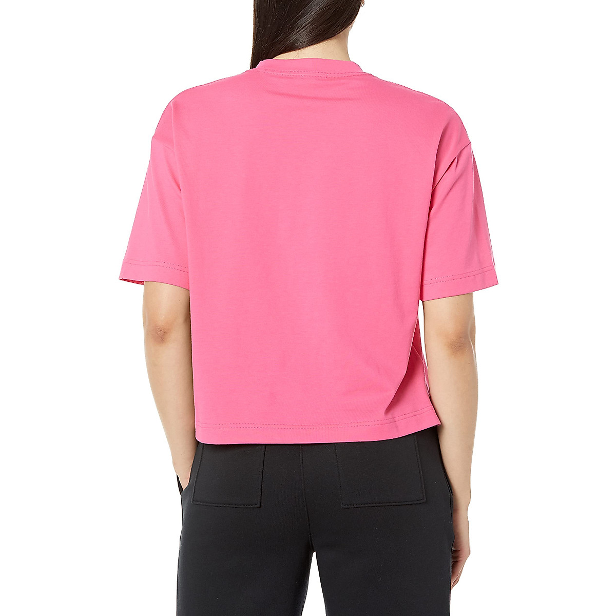 Amazon Essentials Women's Organic Cotton Drop Shoulder Relaxed Boxy Short-Sleeve T-Shirt (Available in Plus Size), Neon Pink, X-Large