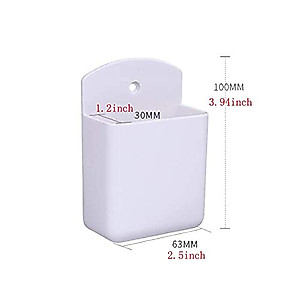 MShengM Pack of 4 White Remote Holders Remote Control Holder Wall Mount Media Storage Box for Home Office Bedroom Parlor Self Adhesive Atorage Box