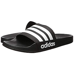 adidas Men's Adilette Shower Slides Black/White/White 10