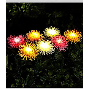 XinCanKun 4 Pack Outdoor Solar Lights, Solar Garden Lights with 4 Bigger Chrysanthemum Flowers, Waterproof Outdoor Lights - Bigger Solar Panel for Garden Patio Yard Pathway (4 Pack White)
