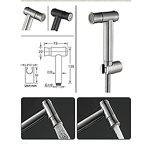 JIYTG Bidet Toilet Spray Kit Multi Function Spray Gun Set Stainless Steel Free Press Type Bidet