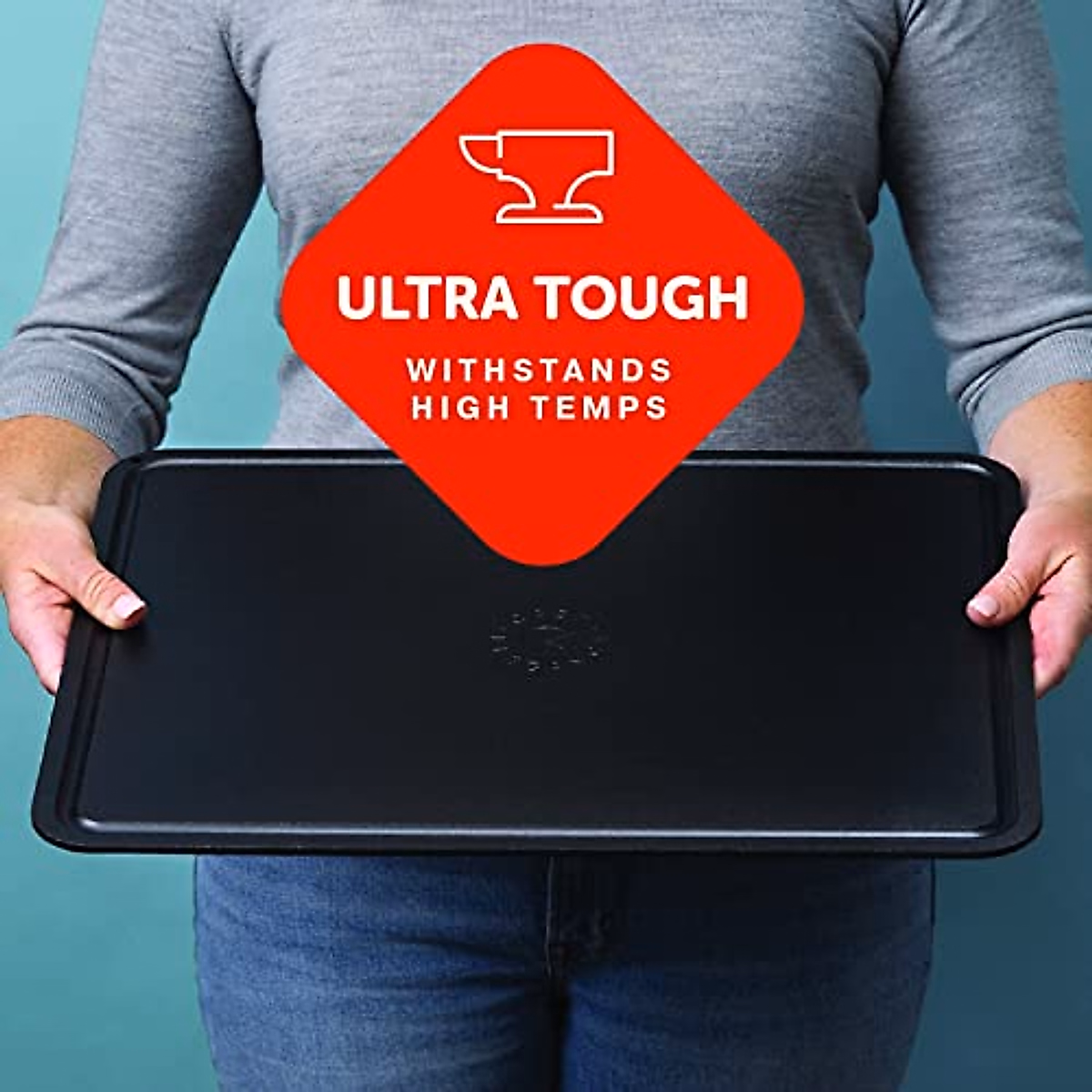 Cast Elegance Premium Steel Pizza Stone and Griddle for Grill and Oven, 17.5 x 13.5 inch, Rectangular