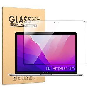 UUONDO Tempered Glass Screen Protector for MacBook Pro 13 M2 M1 (2022-2016)/MacBook Air 13 M1 (2021-2018 A2337 A2179 A1932) /MacBook Pro 13 A2289 A2251 A2159 A1706 A1708