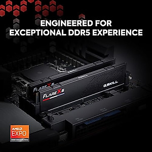 G.SKILL Flare X5 Series (AMD Expo) DDR5 RAM 32GB (2x16GB) 6000MT/s CL32-38-38-96 1.35V Desktop Computer Memory UDIMM - Matte Black (F5-6000J3238F16GX2-FX5)