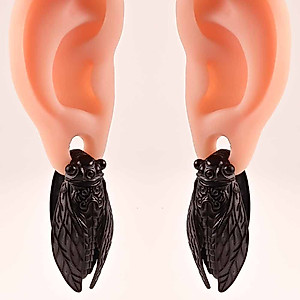 Atomhole 2PCS Upgrade Cicada Ear Gauges Hypoallergenic Ear Weights 316 Stainless Steel Ear Plugs Piercing Tunnels Stretchers Body Jewelry