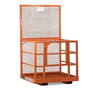 Titan Attachments Forklift Safety Cage 45" x 43", 2 Person Design with 1,200 LB Loading Capacity, Forklift Man Basket, Provide Safety for Most Aerial Jobs, Collapsible Work Platform