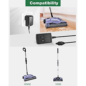 JOVNO Replacement Shark V2945Z / V2950 Vacuums Charger 11V AC DC Adapter Compatible with Shark Floor Carpet Sweeper Cordless Vacuum XA2950 V2945Z YLS0041-T110025 Floor Vacuum Cleaner Power Cord 2PIN