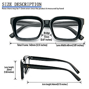 DXYXYO Blue Light Blocking Reading Glasses for Women 1.5 Oversized Computer Readers Retro Fashion Oprah Style Square 3 Pack
