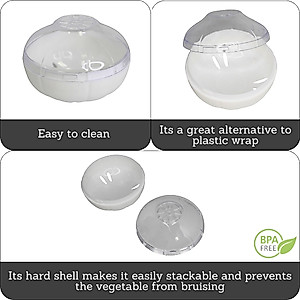 IMUSA USA IMU-71206 Onion & Garlic Saver/Container with Clear Cover, 4", White