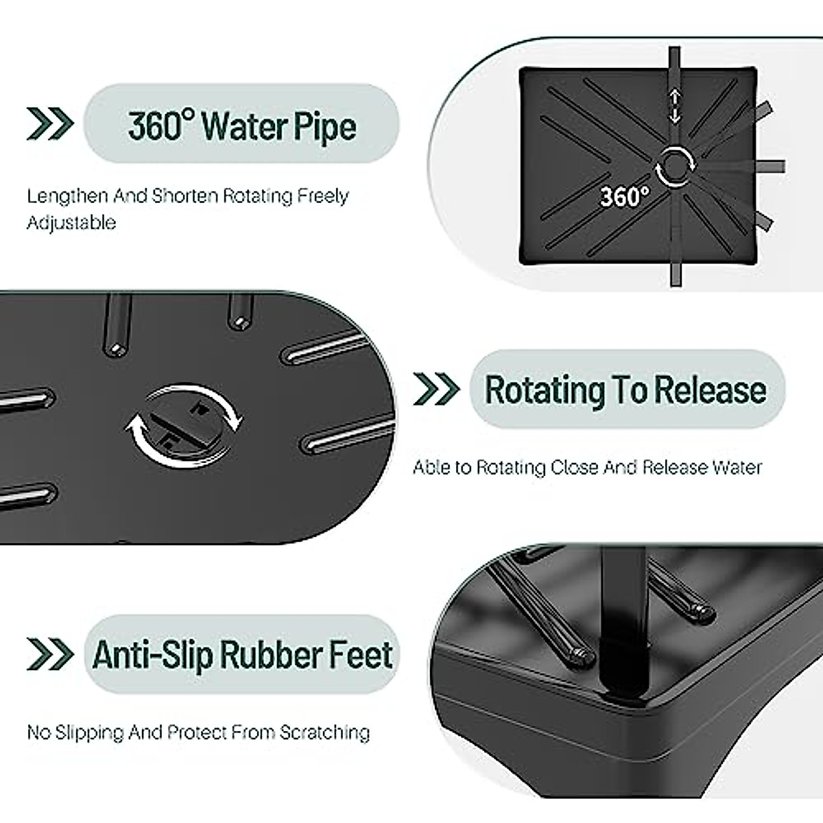 E-ROOM TREND Dish Drying Rack,Black Large Capacity and Multifunctional Carbon Steel Dish Rack, 2-Tier Dish Drying Rack, Rustproof Kitchen Dish Drying Rack with Drainbo & Utensil (DR201W)