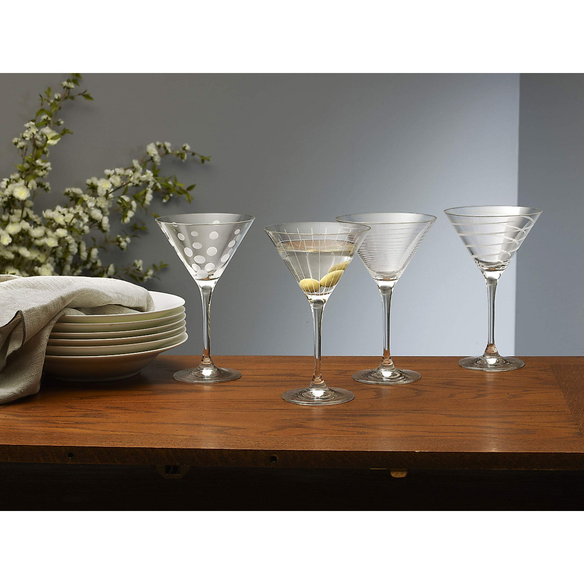 Mikasa Cheers Martini Glass, 10-Ounce, Set of 4