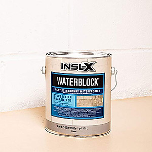 INSL-X AMW100009A-01 WaterBlock Acrylic Masonry Waterproofer Paint, 128 Fl Oz (Pack of 1), White